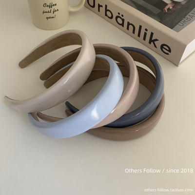 复古百搭亮皮PU质感发箍