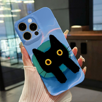 可爱游泳猫咪适用iPhone15/16promax手机壳菲林华为pura70mate60软苹果14/13简约小米15红米k80vivos20s19s18