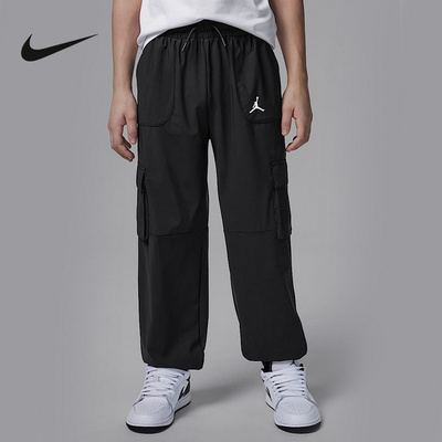 Nike耐克男女裤子夏新款JORDAN大童轻便型梭织工装长裤II6433-010