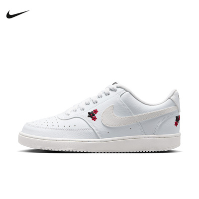 NIKE耐克女鞋court VISION刺绣花朵复古篮球鞋休闲板鞋IV5530-100