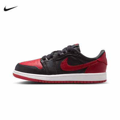 耐克小童鞋Air Jordan 1 AJ1禁穿黑红白低帮板鞋篮球鞋IW6278-001