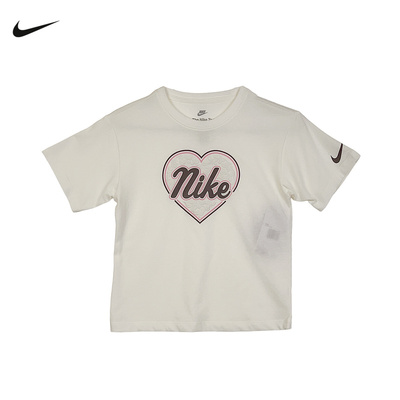 NIKE耐克夏季新款女修身运动休闲圆领印花上衣短袖T恤 IZ7745-133
