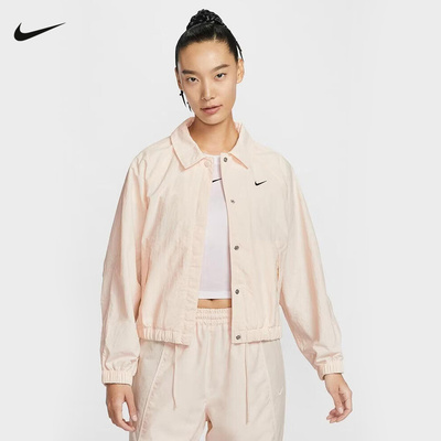NIKE耐克女外套26春新款休闲训练健身梭织翻领运动夹克IF0213-103