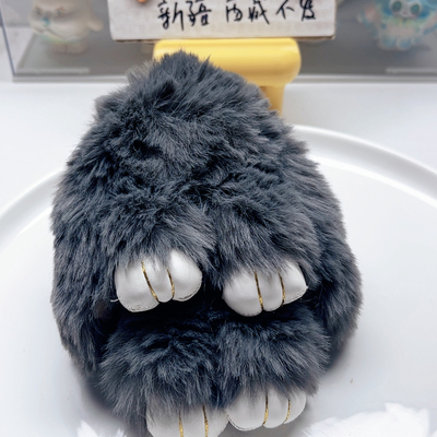J41约15厘米长毛兔子挂件一个diy手工材料配件满30包邮