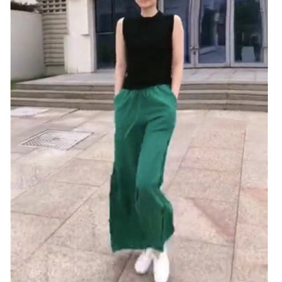 今年流行特惠发9059大爱美依缘2026夏季新款欧货黑色无袖背心绿色