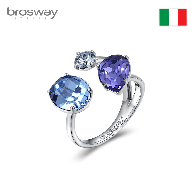 brosway欧美品牌轻奢时尚个性潮人简约开口仿水晶戒指女生日礼物_虎窝淘