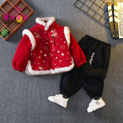 拜年服男童中国风喜庆唐装演出服