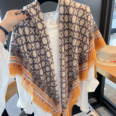 春夏四叶草130大方巾围巾披肩女