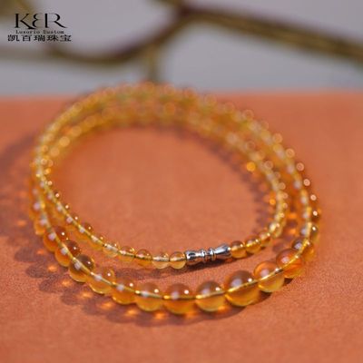 【小乐专享】高定设计新款天然A货琥珀蓝珀双圈手串KBRZX0304027