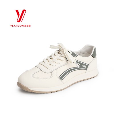 意尔康休闲鞋秋季小白鞋时尚真皮
