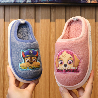 汪汪队保暖防滑宝宝冬男童棉拖鞋