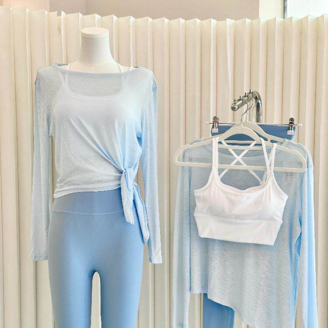 高颜值瑜伽服套装高级感女小个子孕妇瑜伽服蛀虫纱