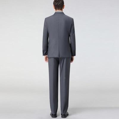 羊闲毛西服套新装男商二粒扣灰务正装春秋季西装韩版免烫伴郎郎休