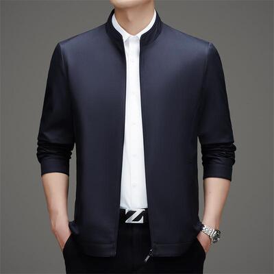 8818-C-B男装夹克简约春理衣季免烫处纯时色薄款长袖男装上休闲尚