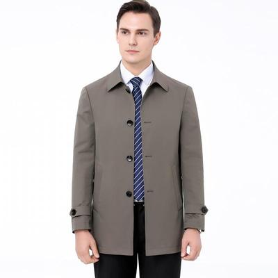 桑蚕丝夹克2101-J男士休宽松加大码商务外闲中年翻领纯色套