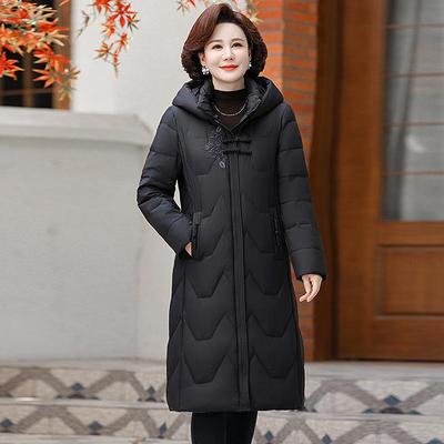 气中年羽绒服女装冬时长款小个子加厚保暖尚妈妈装装白鸭8626绒外