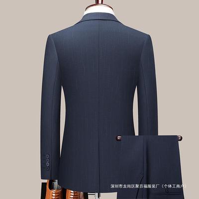 男士羊款毛装套西装粒后中叉2603-L单排两扣秋冬新商务宴会西服套