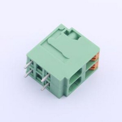 KF207R-6.35-2P 弹簧式接线端子 1x2P 6.35mm 每排P数:2 排数:1