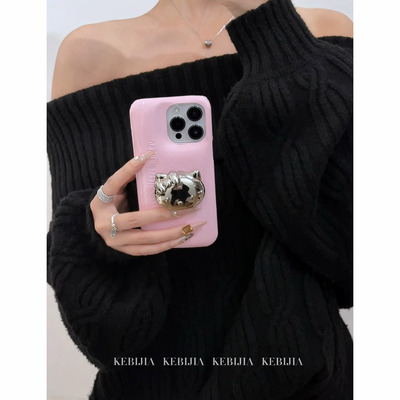 ins甜酷肥皂壳kt猫支架防摔适用于苹果17promax16/15手机壳