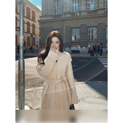 现货【Mandarin女主大衣】贵奢品 820g全羊毛双面呢大衣&中古裙裤