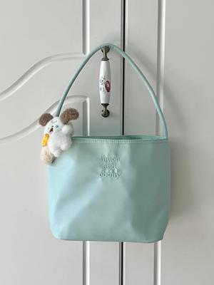 单肩包韩系帆布手拎水桶包腋下包