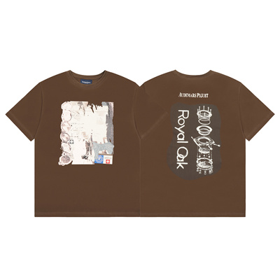 美式Travis Scott复古做旧印花短袖高街嘻哈圆领休闲男纯棉T恤衫