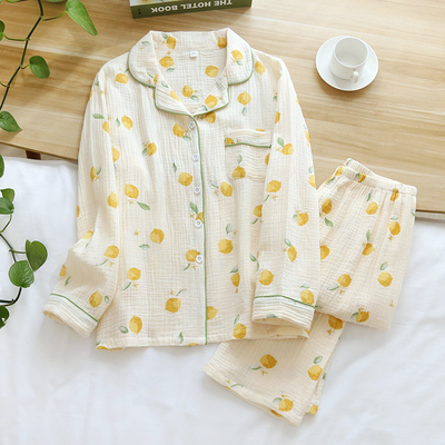 Ladies Pajamas Ladies Crepe Cotton Homewear Set女士睡衣套装