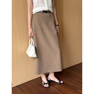 AlloFu十三行经典韩系西装半身裙女十三行春季新品显瘦中长裙3816