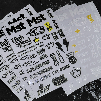 水晶标mst高速运转机械头盔贴纸uv转印贴电脑IPAD公路车摩托车贴