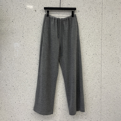 极简风抽绳松紧腰阔腿裤