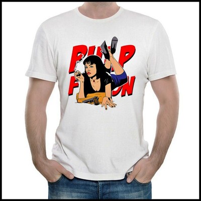 低俗小说白色昆汀电影短袖T恤