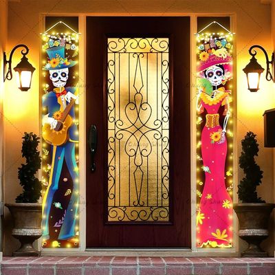 Halloween Glowing Porch Indoor Day Of The Dead Couplet Decor