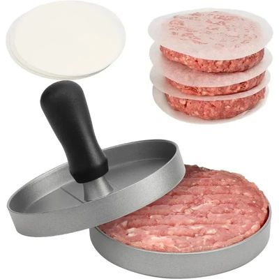 Burger Press Non-Stick Hamburger Patty Maker with Wax Paper