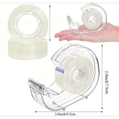 Transparent Tape and Dispenser, Refillable Tape Dispenser, O