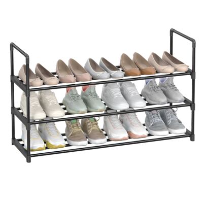 Shoe Rack, 3 Tier Shoe Organizer, Metal Shoe Storage Shelf f