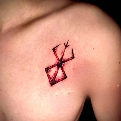 草本果汁剑风传奇纹身贴烙印战士烙印勇士帅气防水学生贴纸持久