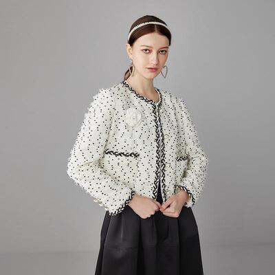 CHARFENJRIS朝峰2025春季新款时尚小香风精致短款外套
