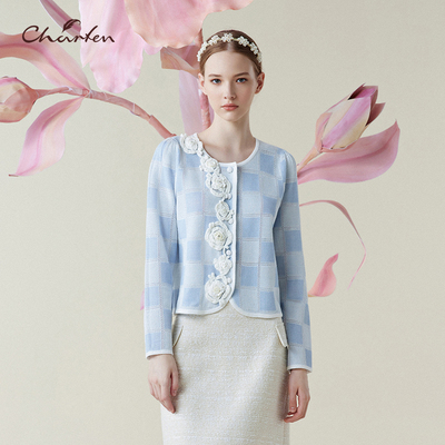 朝峰名媛优雅甜美针织开衫上衣女CFE1C330-3105C