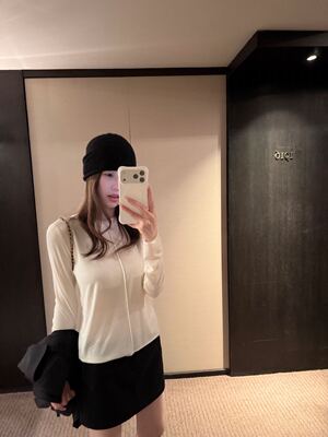 oker章壳儿正品～羊绒羊毛莫尔代打底衫内搭百搭26秋季新款A1036