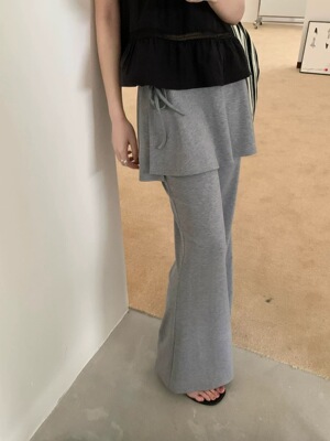 Rosie/Olive正品～芭蕾风裙摆可拆卸屁帘裤微喇长裤百搭薄款