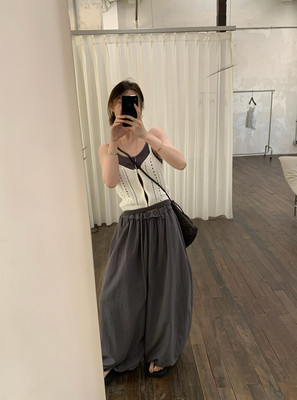 focuse正品～韩系花苞抽绳气球休闲裤宽松阔腿长裤遮肉26春季新款