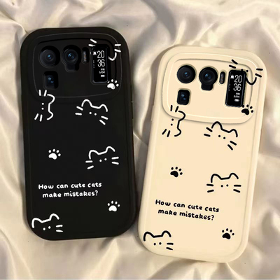 适用小米11Ultra手机壳Mi11U保护套Utral新款十一可爱软硅胶软壳全包防摔Uitra高级感不顶膜Utra男女线条猫咪