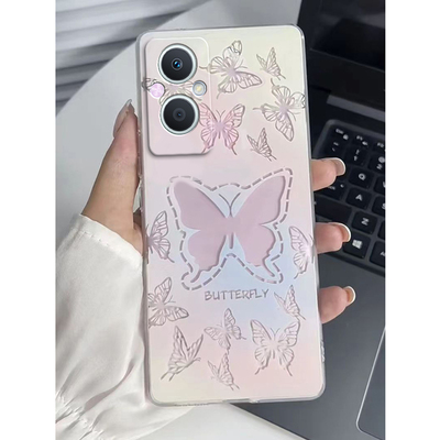 适用于PFUM10手机壳PHA120套OPPOPFUM新款OPPOPHA硅胶opp0pp0ppo外壳A965G渐变透明A96OPPO全包蝴蝶防摔ppoa