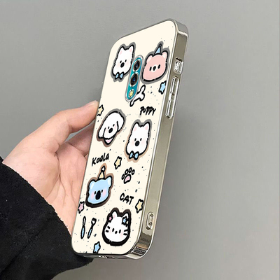 适用OPPOK3手机壳OPPO新款K3套OPK升降摄像头OPPK电镀OPP0PP0PPO全包OOPOK/OPOOK防摔可爱OPOPK女生黑白kt猫
