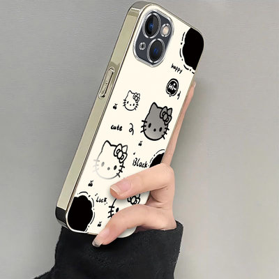 苹果13手机壳iPhone13Pro新款13promax防摔Pmax高级感全包mini保护套十三迷你por可爱max电镀p男ip女黑白kt猫