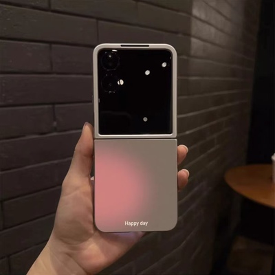 新款粉晕染适用小米mixflip手机壳小折叠三星Z5/6防摔保护套OPPON3/2电镀银荣耀MagicVflip女摩托罗拉razr50