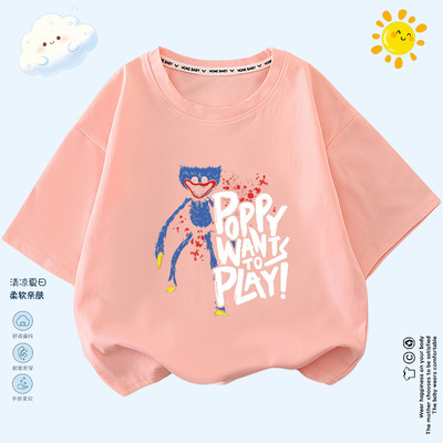 PoppyPlaytime波比的游戏时间周边衣服儿童ins短袖夏季童装T恤衣3