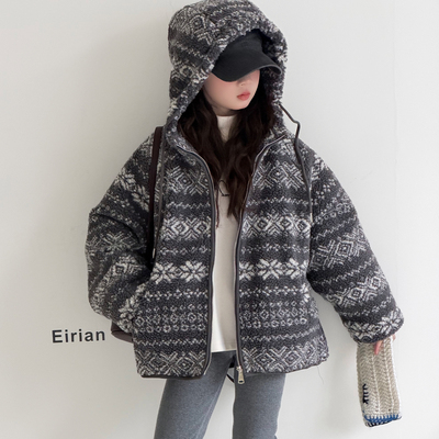 贝田女童冬季洋气加厚保暖棉服