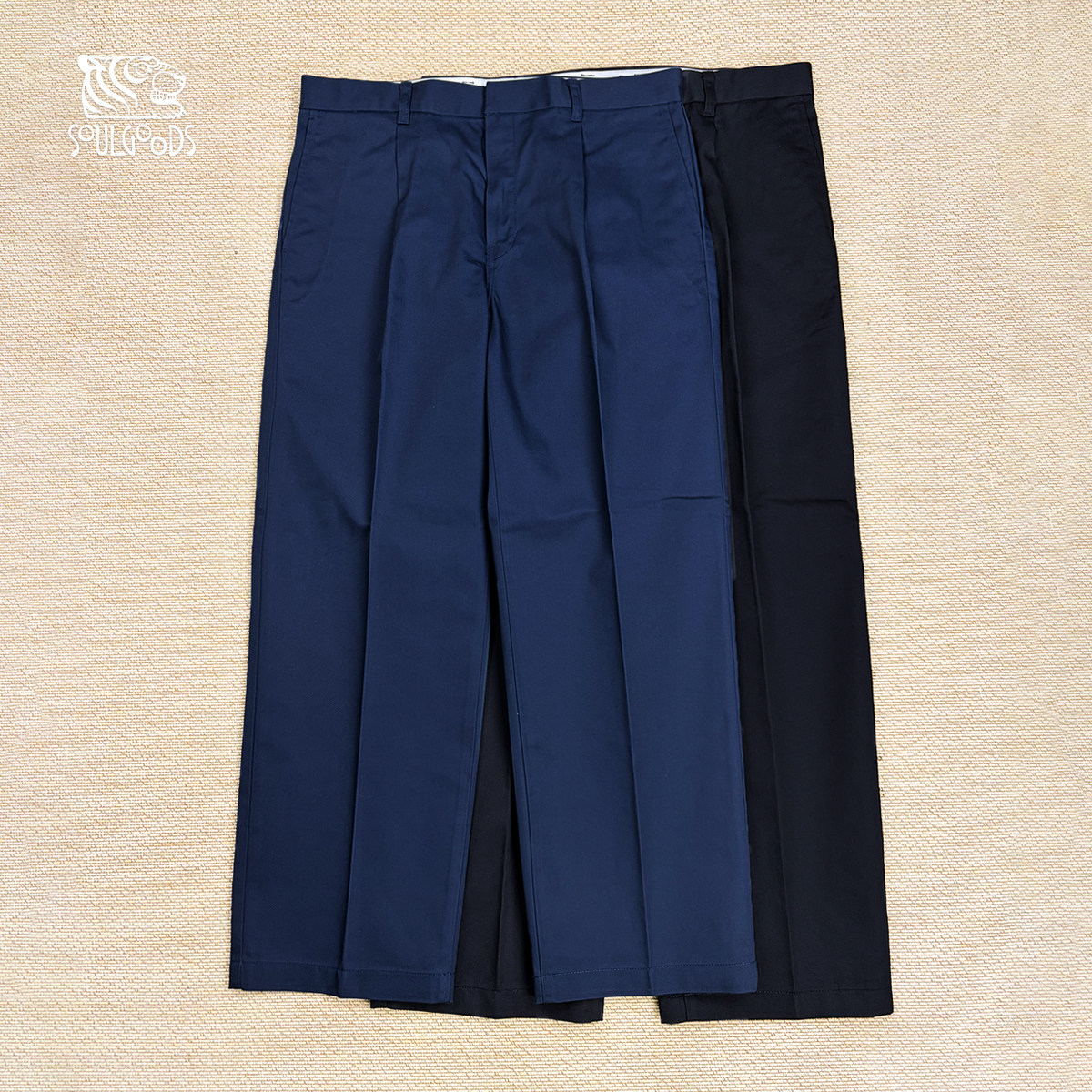 现货WACKO MARIA DICKIES/PLEATED TROUSERS 宽松直筒工装裤26SS