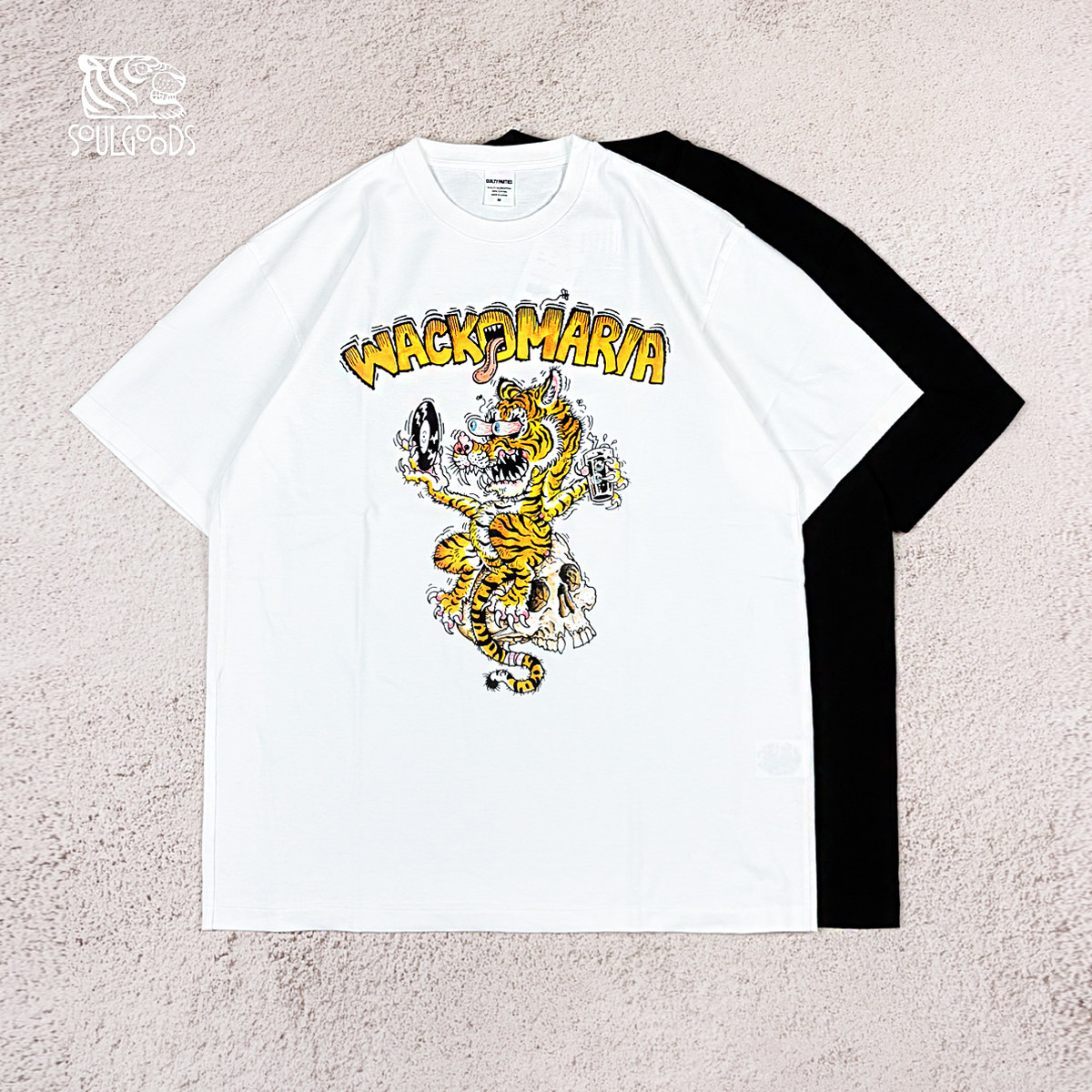 现货WACKO MARIA TIM LEHI WASHED T-SHIRT水洗卡通图案T恤26SS